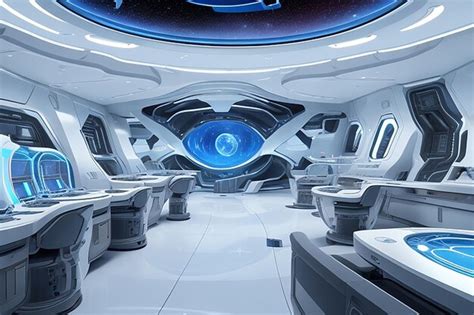 Premium Ai Image Futuristic Quantum Space Exploration Lab