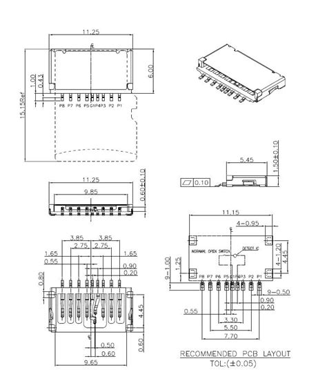 TF Card Connector Reliable Memory Card Reader Adapter