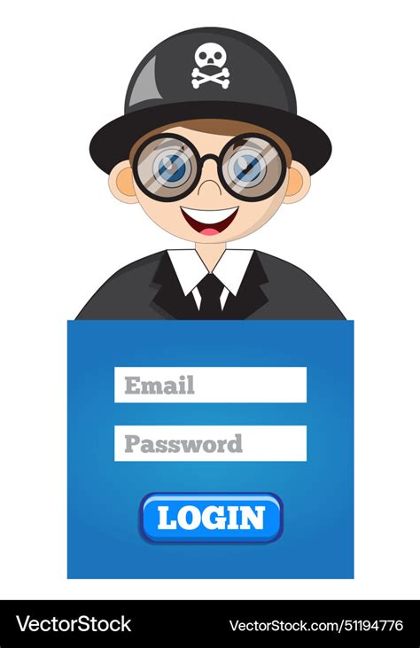 Cute Boy Hacker Royalty Free Vector Image Vectorstock