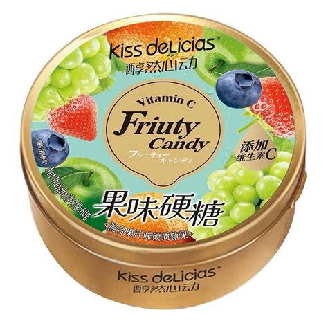 Kiss Delicias Fruity Candy Mix Fruit 60gr Fruit Flavored Candy