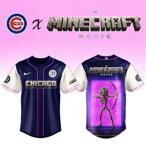 Chicago Cubs Mlb X Skeleton A Minecraft Movie Night Jersey Editions Li Athletefits