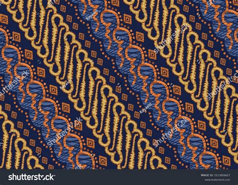 Indonesian Batik Pattern Development Famous Machete Stock Vector