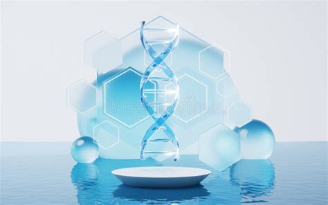 Dna Structure And Water Surface 3d Rendering Stock Illustration Illustration Of Scientific