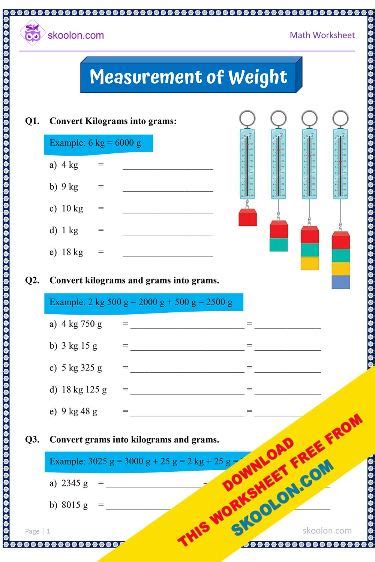 Measurement Of Weight Weight Worksheet Math Worksheet For Grade 3