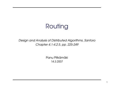 Ppt Routing Design And Analysis Of Distributed Algorithms Santoro Powerpoint Presentation