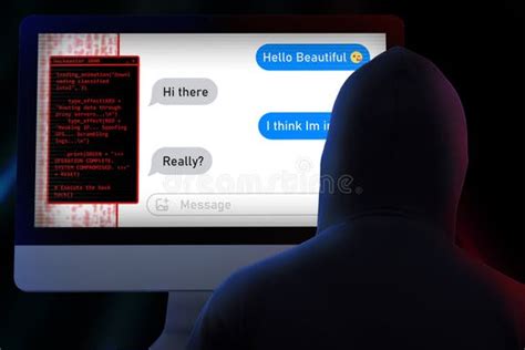 Hacker Scams A Victim Through A Dating App Representing Online Fraud