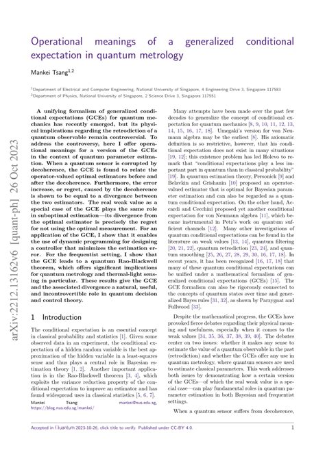 Pdf Operational Meanings Of A Generalized Conditional Expectation In