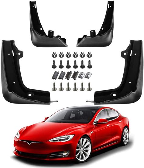 Tesla Model S Mud Flaps No Drill Premium Front And Rear Set 4 Pc Mat