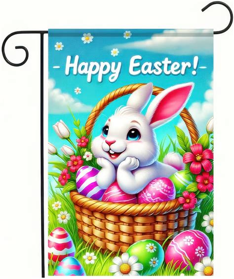 Blissyard Happy Easter Garden Flag 12x18 Inch Double Sided