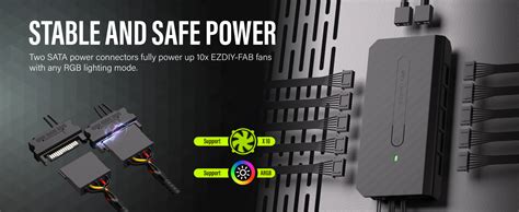 EZDIY FAB Ports RGB Fan Hub I For PC Case Fans Support Pin EZDIY FAB RGB Fans With X V