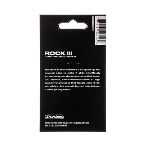 Dunlop Rock III Nylon Custom Jazz III Player Pack Dirty Riffs
