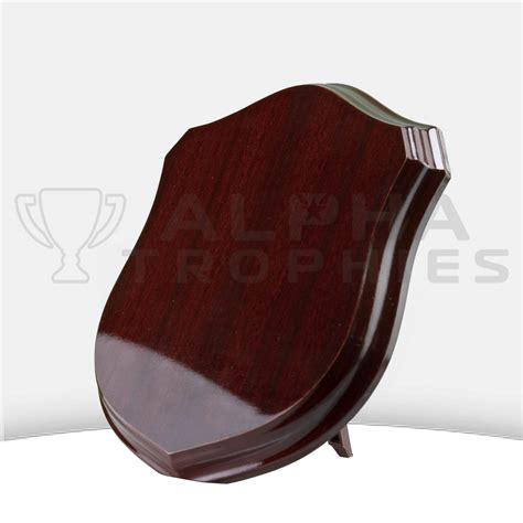 Shield Plaque Woodgrain 160mm