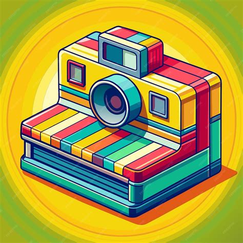 A Silhouette Polaroid Camera In A Vectorize Style Vector Illustration