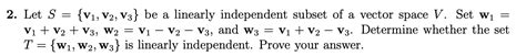 Solved Let S V V V Be A Linearly Independent Subset Chegg Com