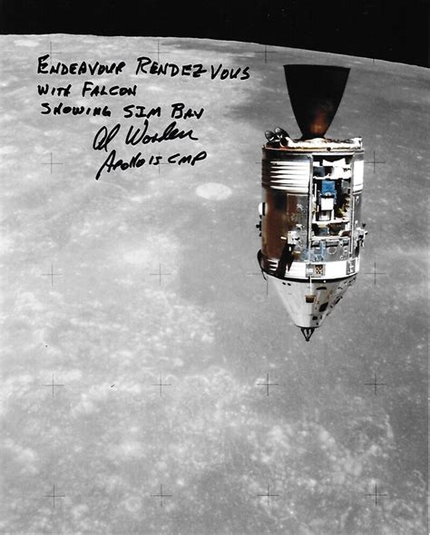 Apollo 15 Al Worden Signed Photo Of Apollo 15 Csm In Lunar Orbit