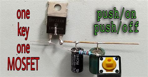 simple one button push on push off circuit latch circuit electrical