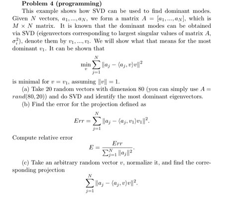 Solved Problem 4 Programmingthis Example Shows How Svd Can