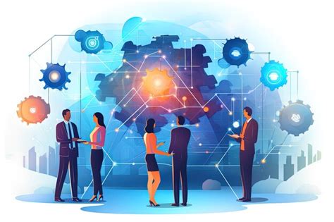 Premium Ai Image Abstract Graphic Of Team Collaboration Business Generative Ai