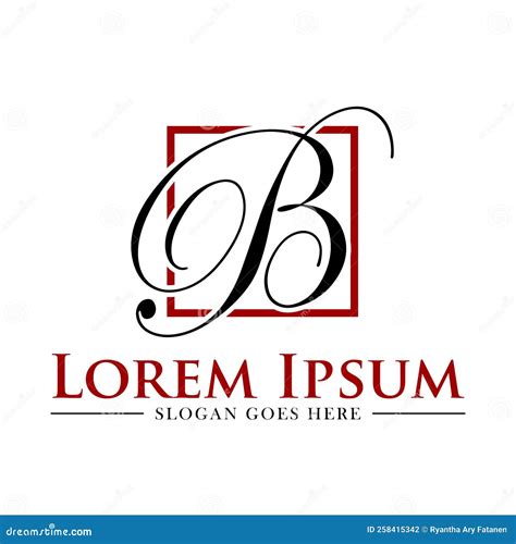 Stylish Letter B Signature Logo Design Stock Vector Illustration Of
