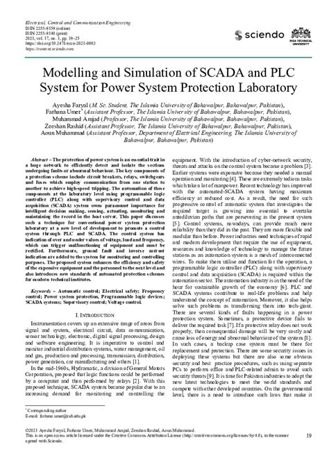 Pdf Modelling And Simulation Of Scada And Plc System For Power System Protection Laboratory