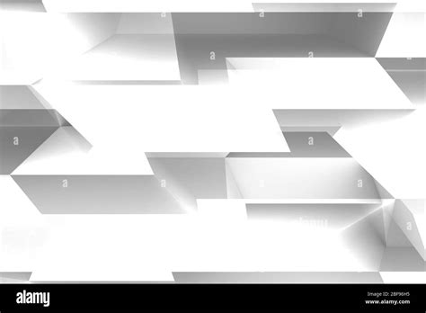 Abstract White Geometric Background Parametric Digital Pattern 3d Rendering Illustration Stock
