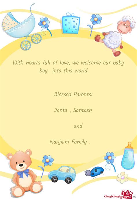 We Welcome Our Baby Babe Into This World Free Cards