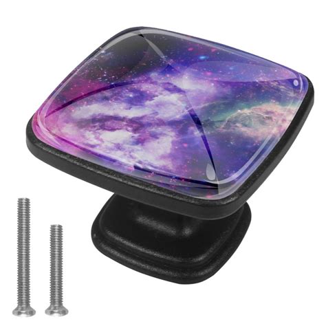 4 Pcs Cabinet Handle Drawer Pulls Universe Starry Sky Knobs With Screws