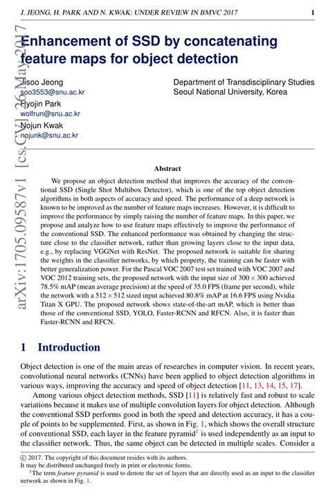 Pdf Enhancement Of Ssd By Concatenating Feature Maps For Object Detection