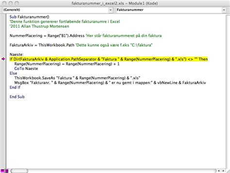 Fakturanummer Dansk Regneark Forum