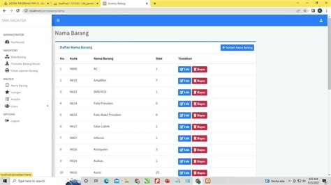 sistem informasi inventory barang berbasis web free source code youtube