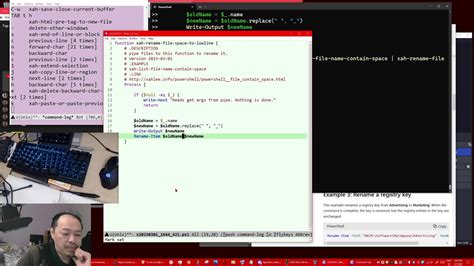 xah talk show 2023 03 01 powershell coding rename files space to lowline