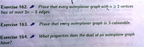 exercise 162 prove that every outerplanar graph with n 2 vertices