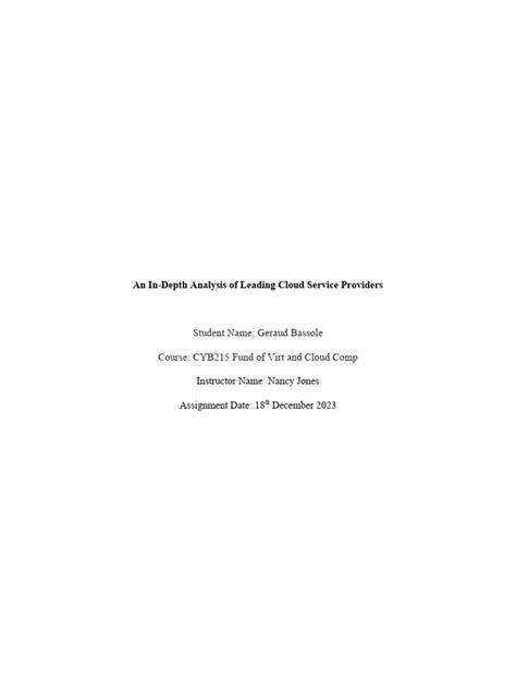 Comparison Of Cloud Providers Pdf Cloud Computing Microsoft Azure