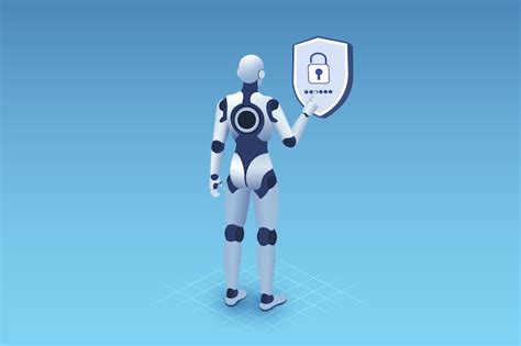 premium vector internet network and computer security ai robot