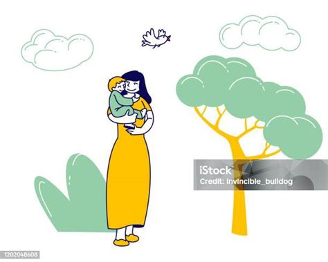 도시 공원에서 아이와 함께 행복한 여자 산책 시골 풍경 배경에서 손에 아기를 들고 젊은 어머니 소녀와 아이 주말 출산 사랑 가족