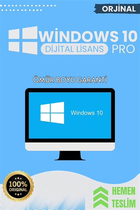 Windows Professional Dijital Lisans Anahtar M R Boyu Lisans Garant L Faturali T Y Esd