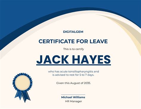 Free Leave Certificate From Employer Template To Edit Online
