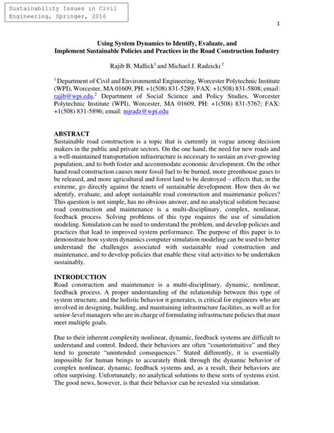 pdf using system dynamics to identify evaluate and implement