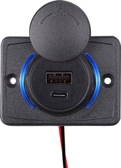 Usb Usb C Stopcontact Qc Opbouw V V V A Yj Qt Auto Boot Camper Bol Com
