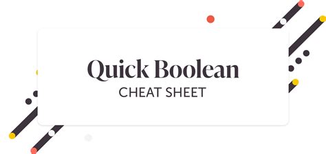 Quick Boolean Cheat Sheet Download