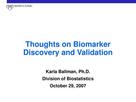 PPT Thoughts On Biomarker Discovery And Validation PowerPoint Presentation ID