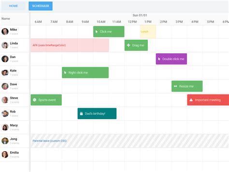 Bryntum Scheduler Examples