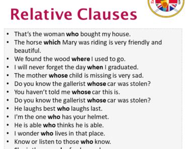 Relative Clauses In A Sentence In English Archives English Grammar Here