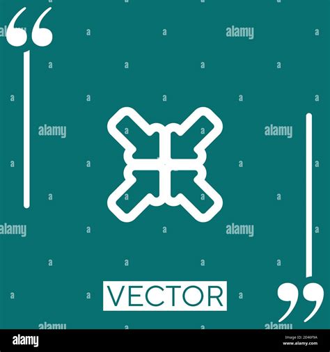 Collapsing Four Arrows Interface Button Outline Vector Icon Linear Icon Editable Stroke Line