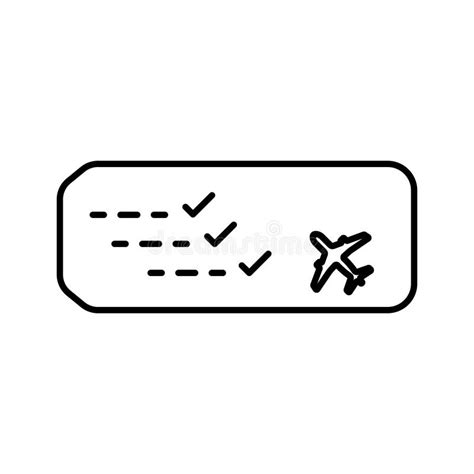 Airplane Ticket Vector Icon Linear Ticket Logo Airport Pass Vector