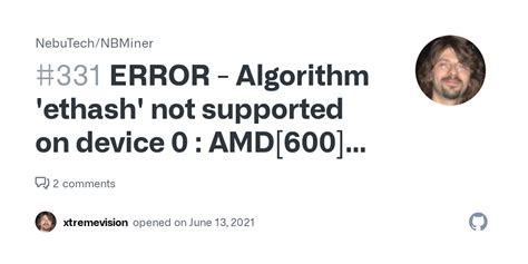 ERROR Algorithm Ethash Not Supported On Device AMD ASUS R Series Issue