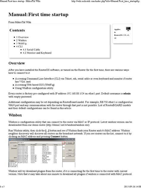 Mikrotik Router First Startup Guide Pdf Command Line Interface