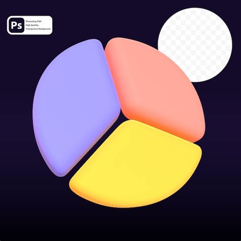 Premium Psd Pie Chart In Render For Graphic Asset Web Presentation Or Other