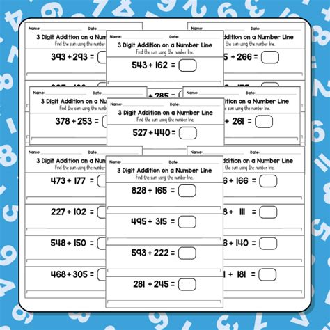 Three Digit Numbers Addition On A Number Line Worksheets Made By Teachers