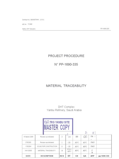 Kok04200 Material Tracability Pdf Pipe Fluid Conveyance Specification Technical Standard Kok04200 Material Tracability Pdf Pipe Fluid Conveyance Specification Technical Standard